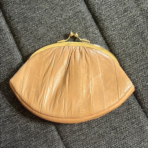 Lee Sands | Bags | Lee Sands Eel Skin Double Frame Kisslock Coin Purse ...